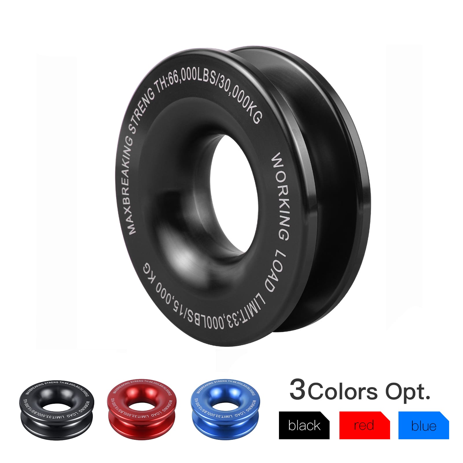 UTV Recovery Pulley Ring 30000 KG for Soft Shackle and Rope 4WD – Bevinsee