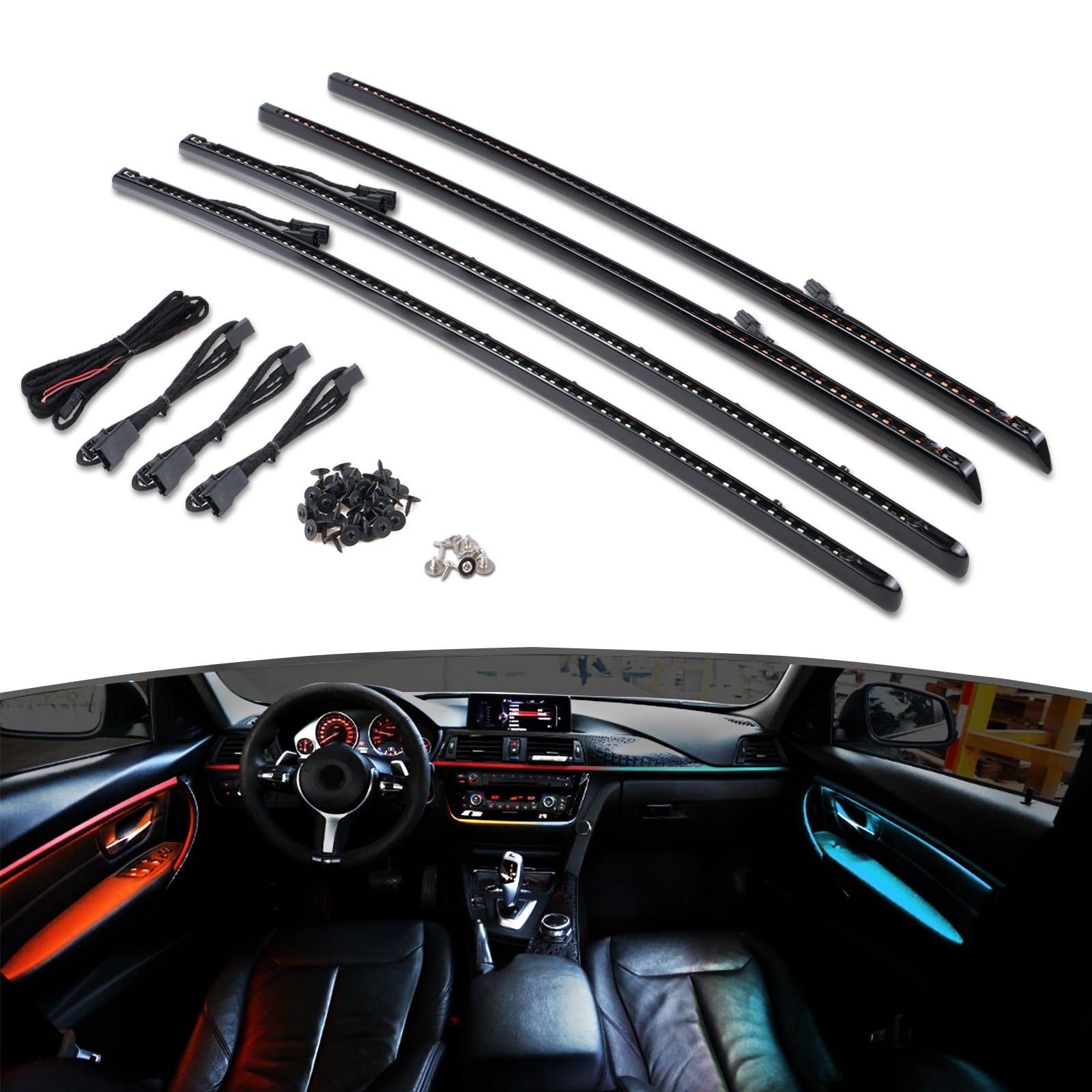LED Ambient Light Interior Panel Door Atmosphere Decorative For BMW F3 ...