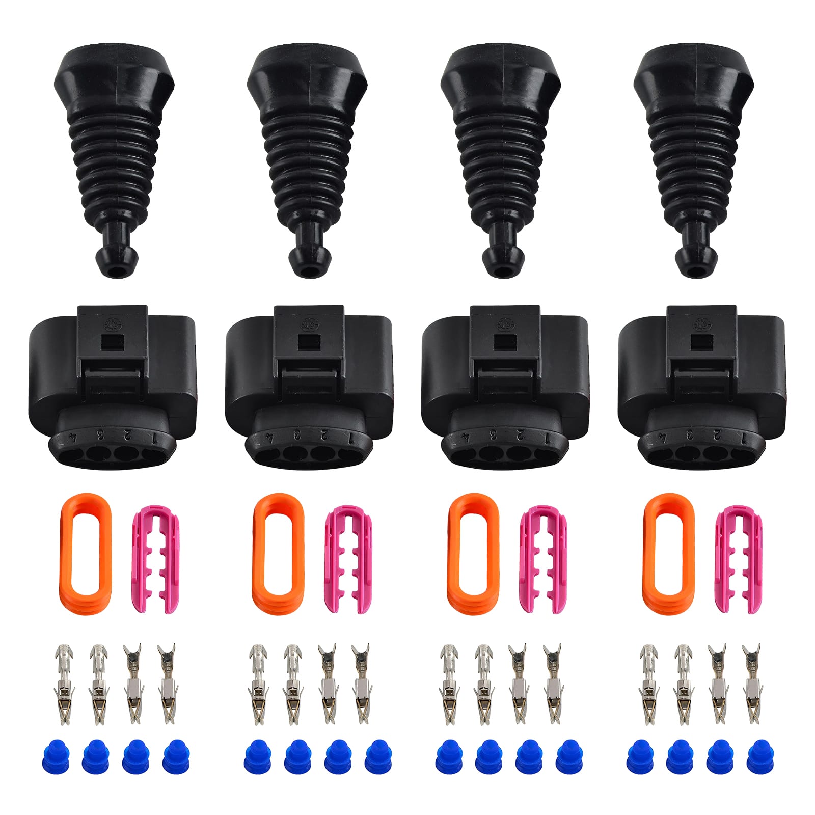 4PCS Ignition Coil Connector Kit For VW For Golf For Jetta For Passat ...