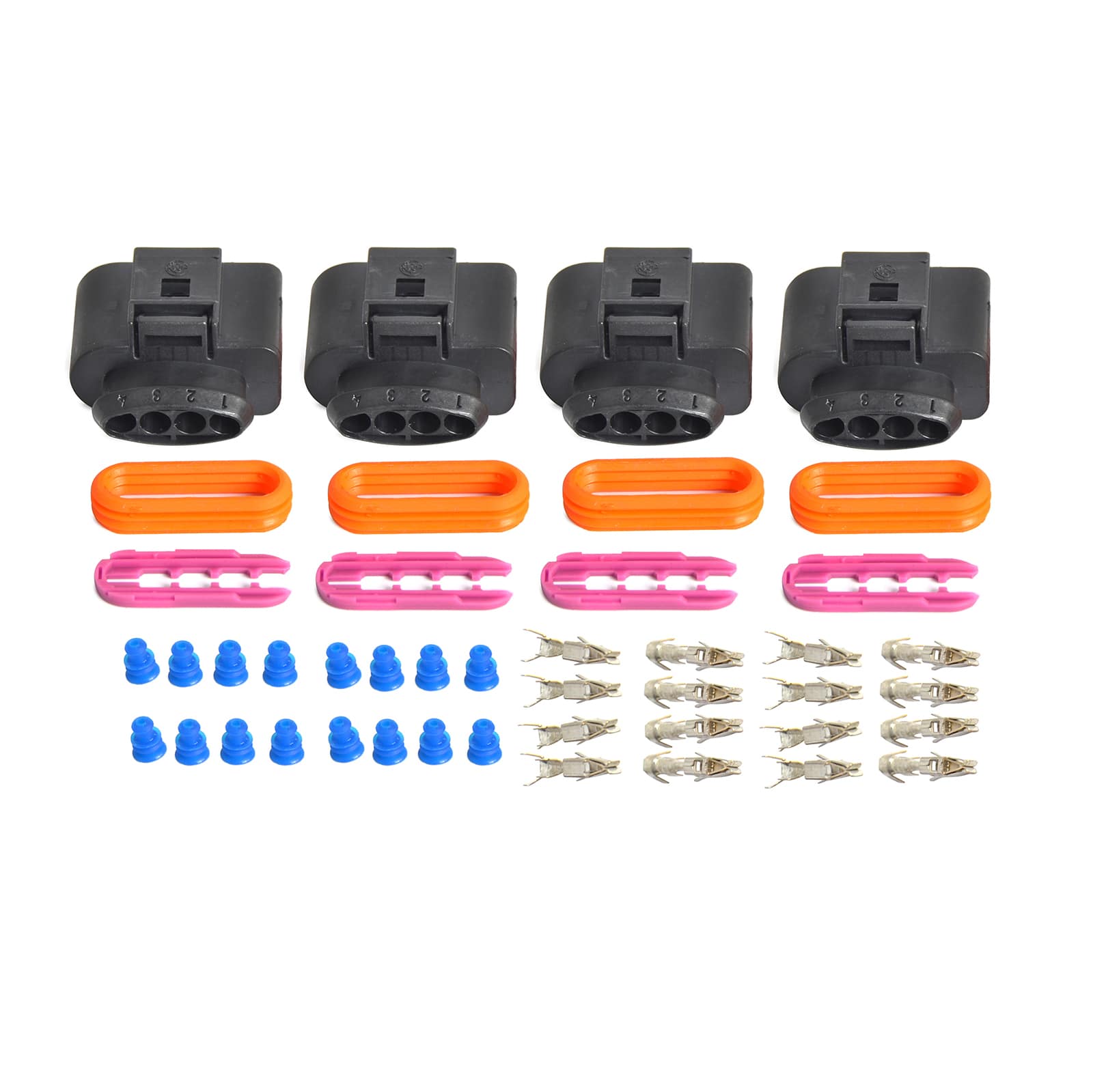 4 Set Ignition Coil Wiring Harness Connector Repair Kit For VW For Aud ...