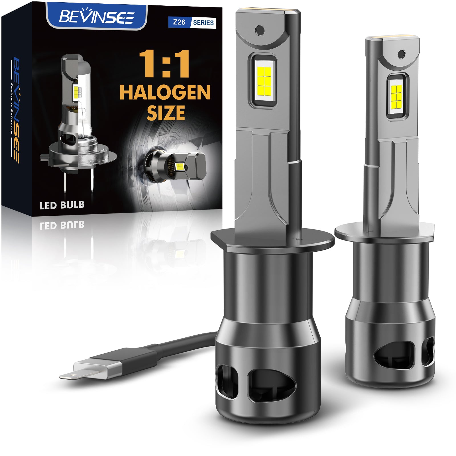 BEVINSEE Z26 H1 LED Headlight Fog Light Bulbs For BMW R1100S 1998-2005 ...