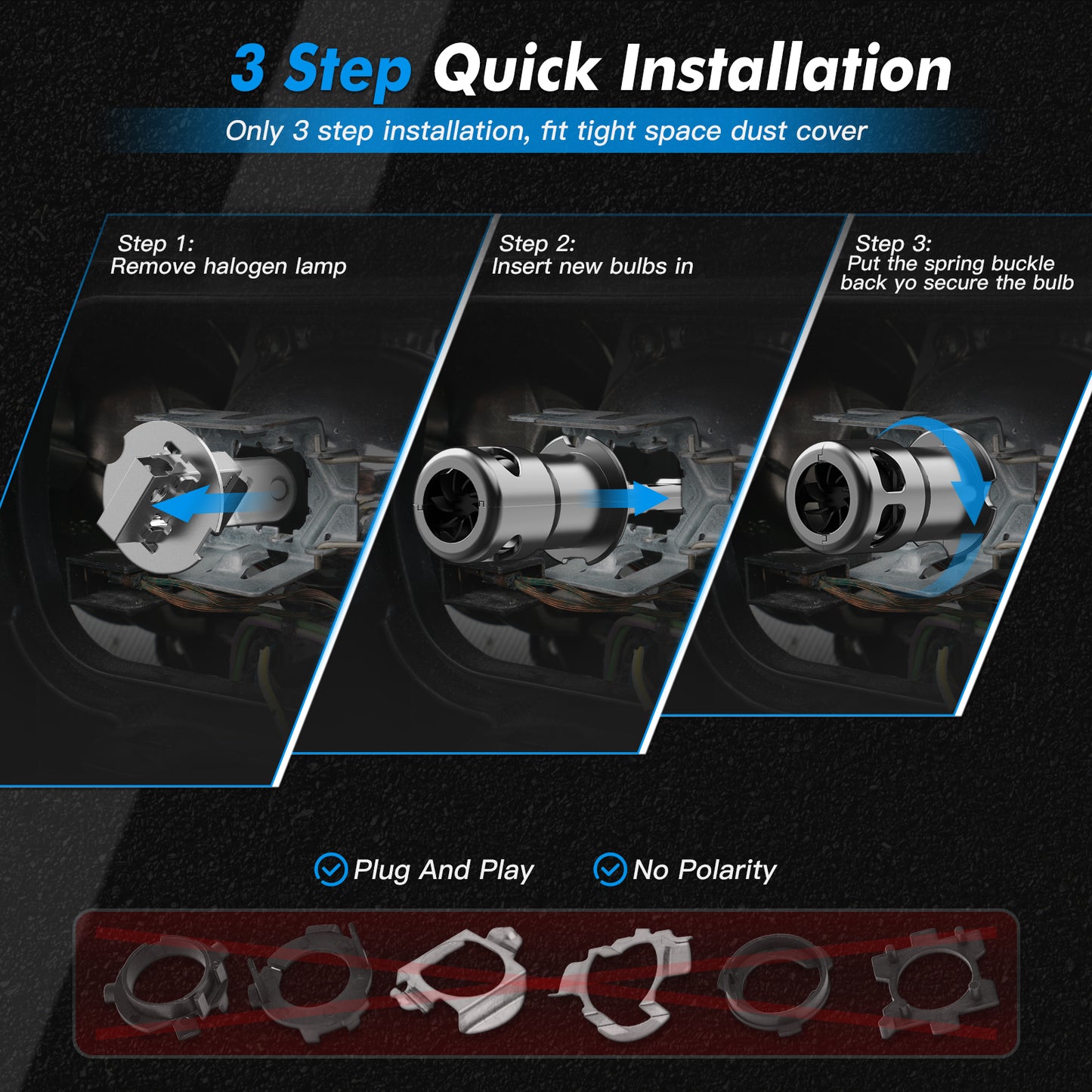 Z26 H3 LED Headlight Fog Light Bulbs Canbus Error Free 6000K 12000LM ...