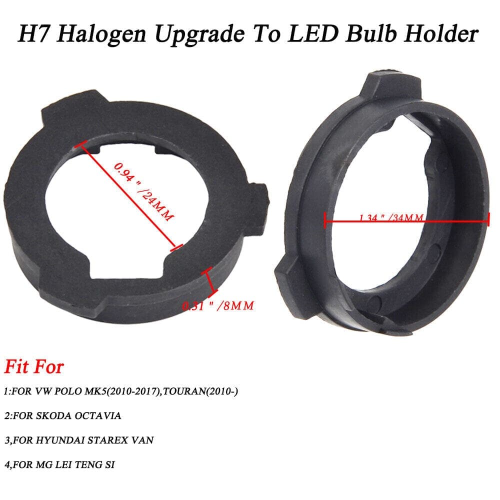 H7 LED Headlight Bulb Adapter Retainer Holder Fit VW For Touran MK5 20 ...